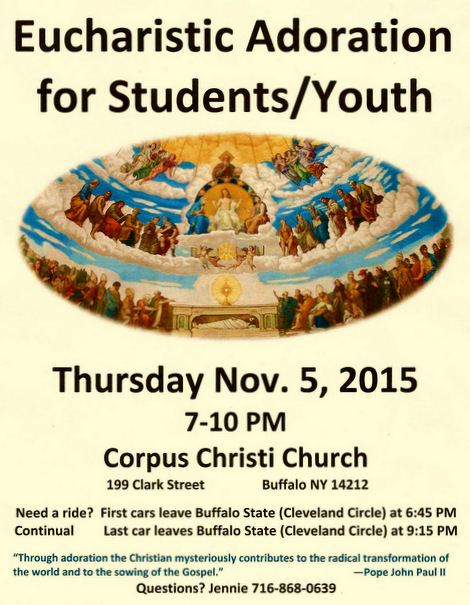 Eucharistic Adoration for Students/Youth November 5th